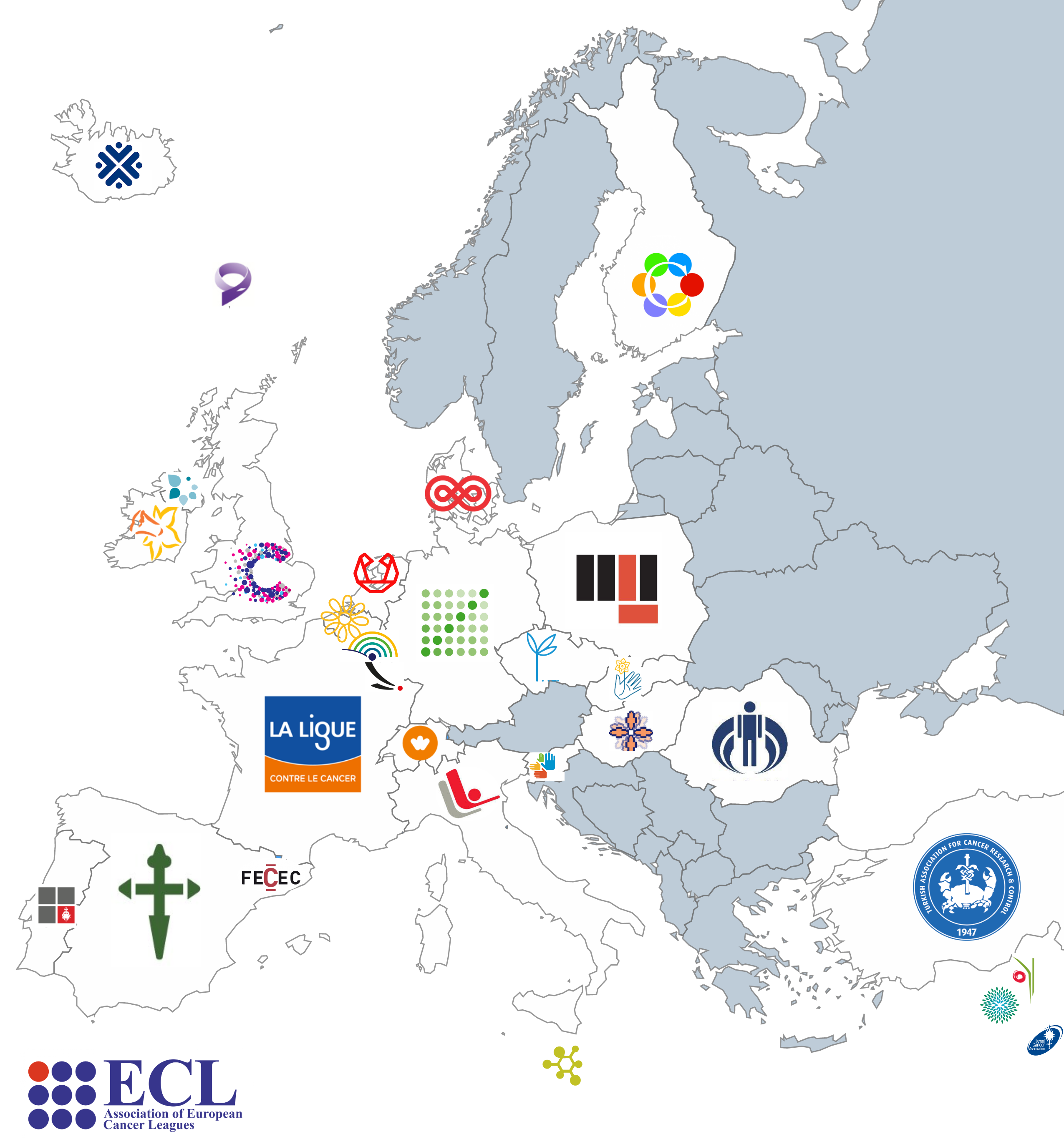 ECL Map August 2020 | Association of European Cancer Leagues - ECL